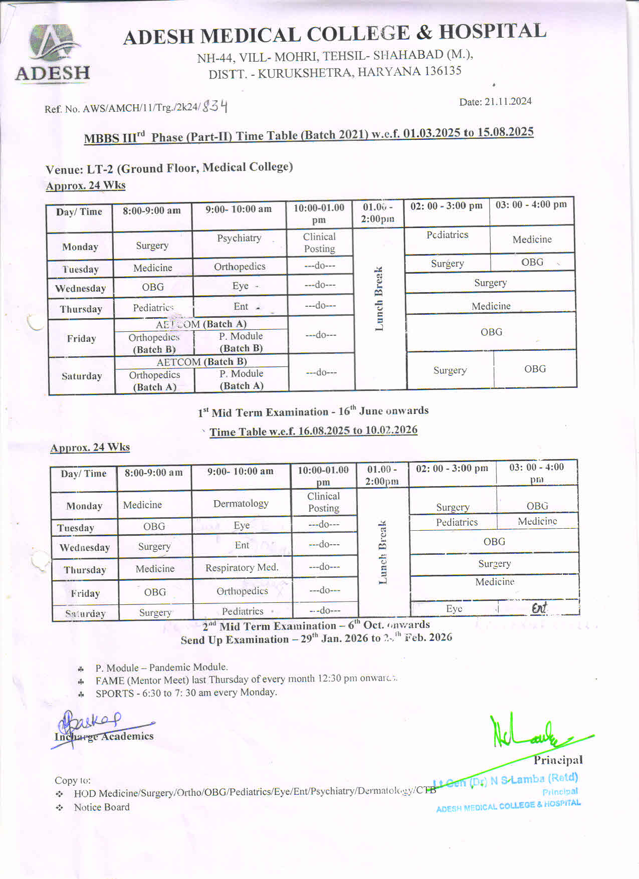 Academic Programmes - Adesh Medical College And Hospital